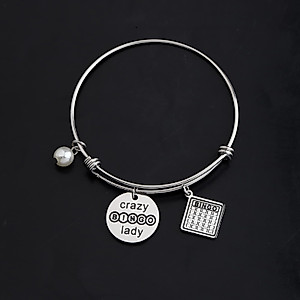 Gzrlyf Bingo Bracelets for Women Crazy Bingo Lady Jewelry Funny Bingo Gifts for Bingo Players Bingo Lovers Gifts(crazy bingo lady)