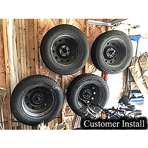 FibreHead FH-4WH Flush Wheel hangers set - Wall mount tire rack alternative Grey