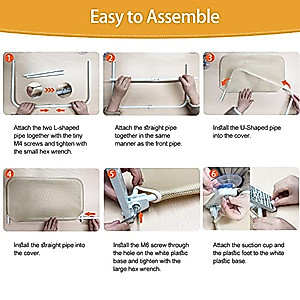 Foldable Cat Window Perch, Cordless Cat Window Hammock with 4 Strong Suction Cups, Window Cat Beds for Indoor Cats Inside, Large Cats Window Seat Windowsill Safety with Sturdy Metal Frame Soft Cover