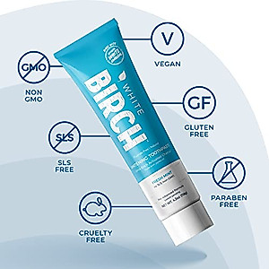 White Birch Activated White Charcoal Whitening Toothpaste- Professional Teeth Whitening Charcoal - Natural & Fluoride Free Oral Care (White Charcoal Toothpaste)