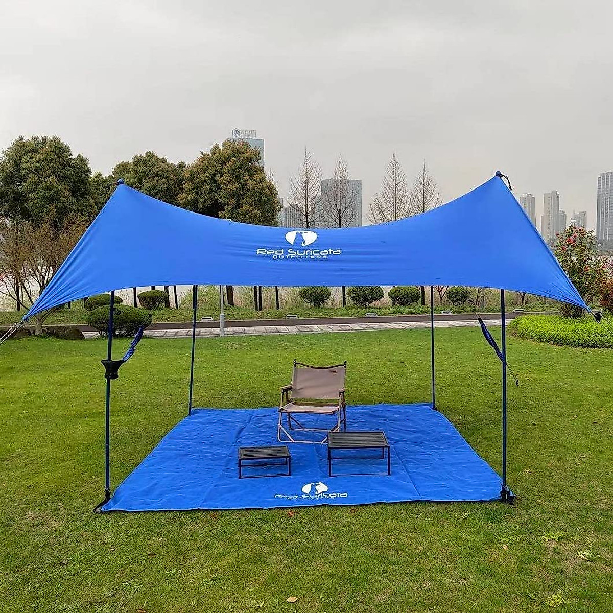 Red Suricata Camping & Beach Table - Folding Portable Lightweight Metal Picnic Table for Outdoors, Camp, Hiking & Trekking (Medium)