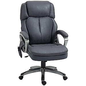 Vinsetto Big and Tall Strong Vibration Massage Office Chair, Swivel Microfiber High Back Chair, Computer Chair with Adjustable Height, 400 lbs, Gray