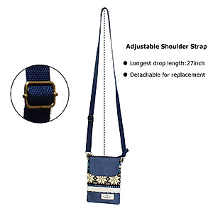 LassZone Small Crossbody Bag for Women Canvas Mobile Phone Purse Mini Shoulder Bags National Pattern Handbags Coin Pouch Wallet