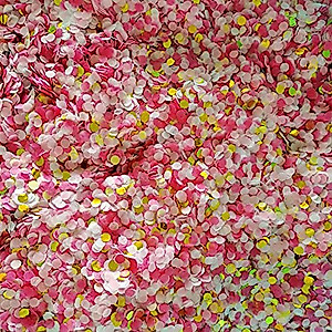 KADUOS (Pack of 2 Total120G/4.2Ounce)1.0CM(0.4Inch) Round Baby Gender Reveal Decorations , Tissue paper Gender Reveal Confetti, Paper confetti classroom decorations pink confetti, gold confetti