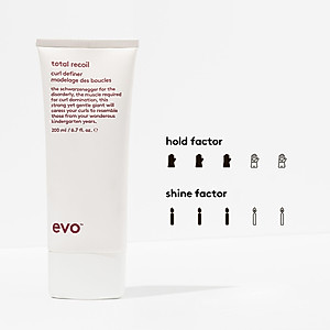 EVO Total Recoil Curl Definer - Strong Hold Defining Moisturizing Cream - Enhances Natural Curl Pattern & Reduces Frizz - Humidity Control l - 200ml / 6.7fl.oz