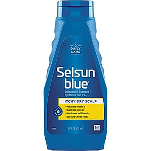 Selsun Blue Itchy Dry Scalp Anti-Dandruff Shampoo, Extra-Hydrating Formula, Pyrithione Zinc 1%, 21 Oz