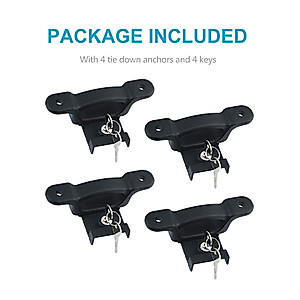 4 Pack Boxlink Tie Down Anchors for Ford F150 F250 F350 Raptor 2015-2021, Truck Bed Tie Downs,Stainless Steel Lock Assembly, for Ford Replace Accessories FL3Z-99000A64-B Bed Cleats Box Link Kit