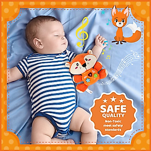 Vanmor Plush Fox Baby Toys 0 3 6 9 12 Months, Newborn Baby Musical Light Up Baby Toys, for 0-3 3-6 6-12 Months Boys Girls