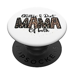 Cute Military Mama Of Both Motif For Women Cool Leopard Mom PopSockets Swappable PopGrip