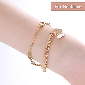 9 Pcs Necklace Extender, Chain Extenders for Necklaces, Delicate Stainless Steel Jewelry Chain Extenders for Bracelet Anklet Necklace (Gold/Silver/Rose Gold, 5/10/15cm)