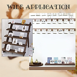 PH PandaHall Wooden Jewelry Display Stands, 3-slot Wood Earring Card Holder Portable Jewelry Organizer Table Displays for Selling Earring Showing Jewelry Displaying, 15x3inch, Brown