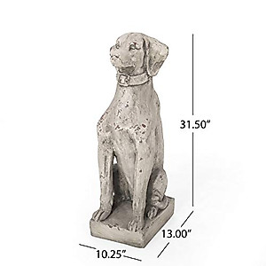 Christopher Knight Home Gomer Outdoor Dog Statue, Antique White