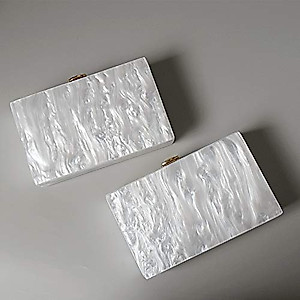 Fashion Accessory Women Bag Acrylic White Solid Night Dinner Handbag Woman Wedding Evening Bag Trendy Party Clutch Purse