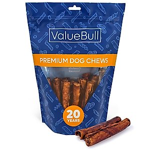 ValueBull USA Retriever Rolls for Small Dogs, Premium Rawhide, Thin 5-6 Inch, Natural Beef Flavor, 25 Count - Natural & Safe, USA Beef Hide, Long Lasting, Chemical Free, No Artificial Flavors