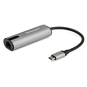 StarTech.com 2.5GbE USB C to Ethernet Adapter NBASE-T NIC - USB 3.0 Type C 2.5/1 Gigabit/100 Mbps Multi Speed Network/USB 3.1 Laptop to RJ45/LAN Thunderbolt 3 Compatible/MacBook Pro Surface (US2GC30)