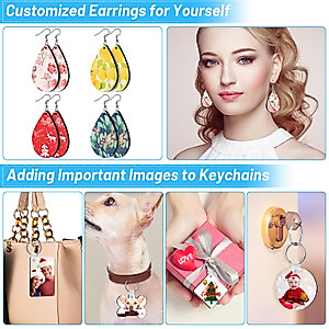 modacraft 82 PCS Sublimation Blanks Products Set, DIY Sublimation Starter Kit with 20 Car Coasters, 12 Keychains, 8 Earrings, 4 Mouse Pads, 3 Pillow Covers, 3 Puzzles