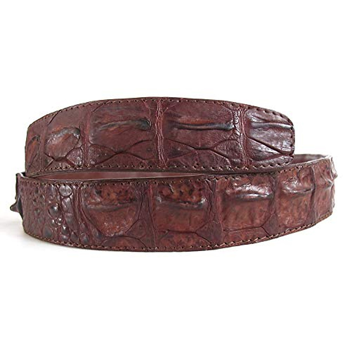 Julie Genuine Real Backbone Crocodile Skin Leather Men's Brown Belt 48"