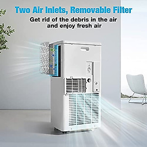 COWSAR Portable Air Conditioner 8500BTU 4-in-1 Air Conditioner Portable for Room Cooling Up 250sq.ft. 24 Timer Mini Air Conditioner ＜53dB Air Conditioner No Window