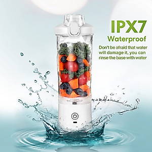 20 Oz Portable Blender for Shakes and Smoothies,4000mAh Electric Juicer, 270W Motor Smoothie Blender with BPA-Free & IP67 Waterproof, USB Fresh Juice Blender with 2 Mixing Modes for Travel, Gym, Rose