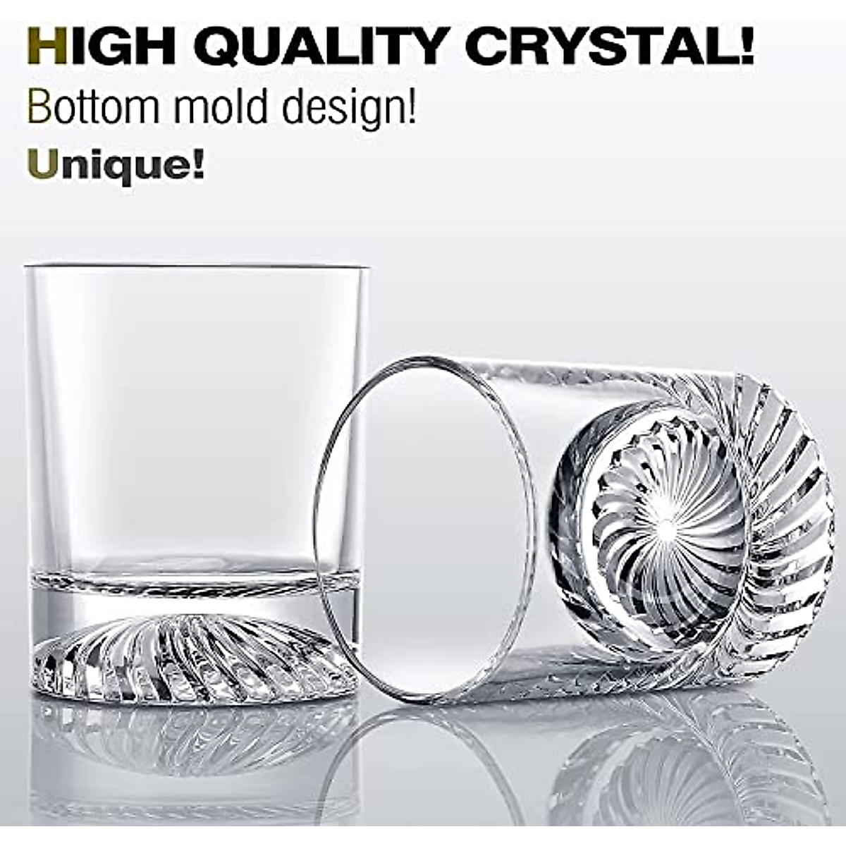 KITNATS Old Fashioned Whiskey Glasses Set of 4 12oz Rocks Glasses Coaster set Drinking for Bourbon Scotch Cocktails Rum Cognac Vodka Perfect Gifts for Men