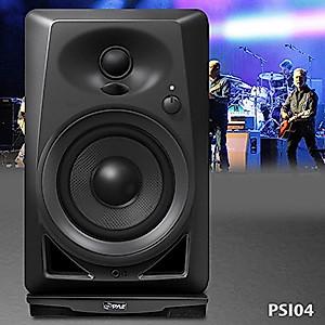 Pyle Sound Dampening Speaker Riser Foam - Audio Acoustic Noise Isolation Platform Pads Recoil Stabilizer w/ Rubber Base Pad For Studio Monitor, Subwoofer, Loud Speakers - PSI04 (7.5 x 9.1 x 2.3 Inch)