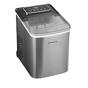 Panana Smart Countertop Ice Makers,Automatic Clean,Portable Ice Maker 9 Cubes Ready in 7-10min,26lbs/24H,for Home Kitchen Party Camping,Silver