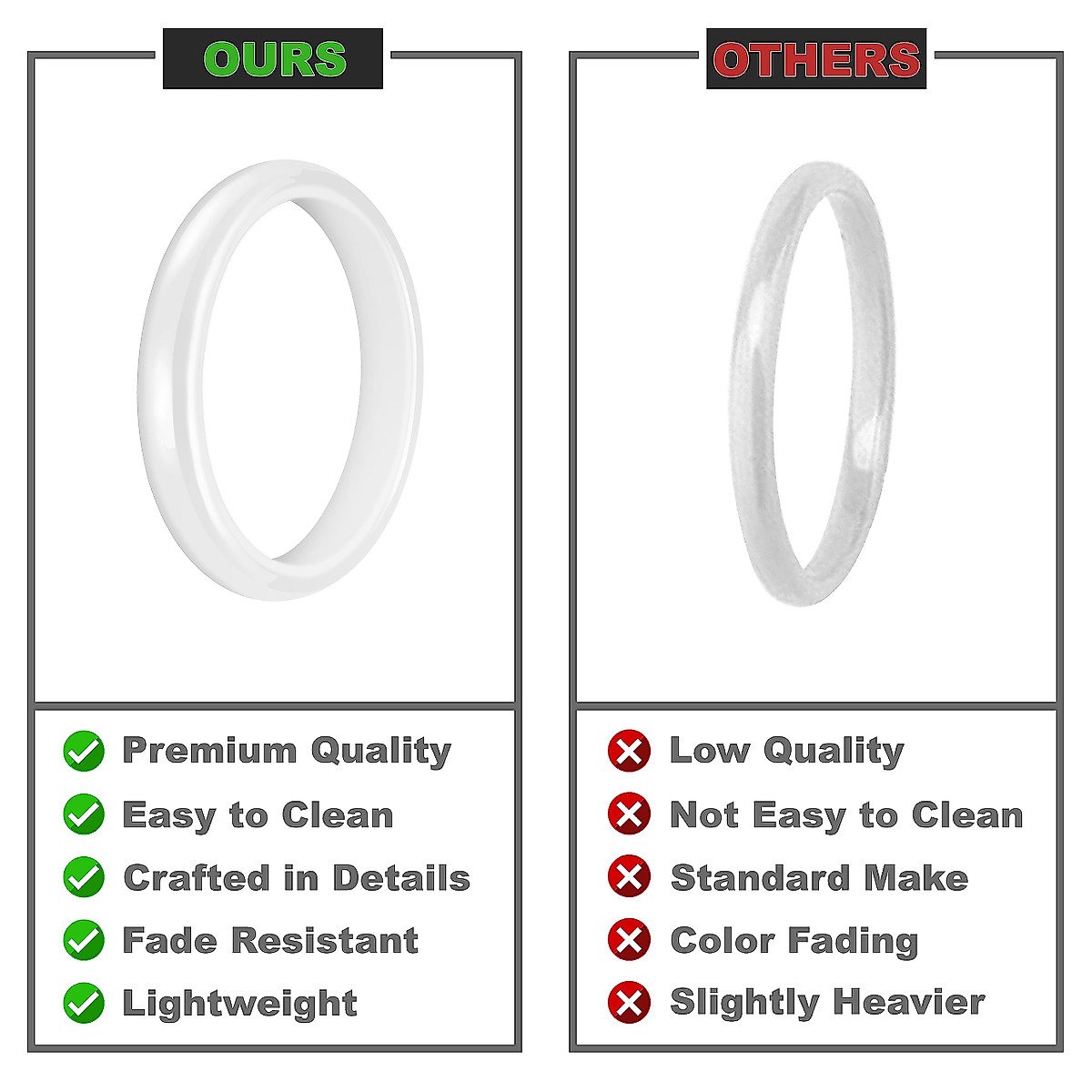 Truly Alpha Ceramic Rings for Women - Classic Wedding Rings for Men & Woman | 3mm, Ceramic Ring Band | Ceramic Ring for Men | Wedding Bands for Her & Mens Rings | Mens Wedding Band Size 8