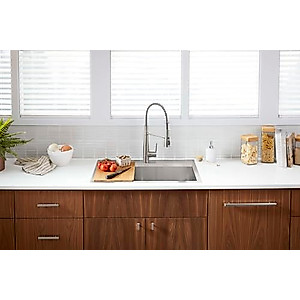 KOHLER K-REC22745-SD-2MB Semi-Professional Kitchen Faucet with Soap Dispenser, Vibrant Brushed Moderne Brass