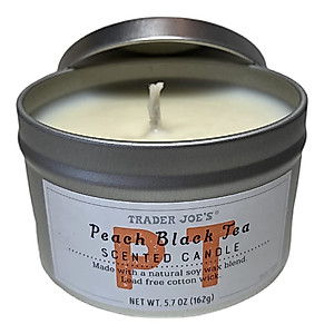 Trader Joe's Peach Black Tea Scented Candle, 5.7 oz (Pack of 2)