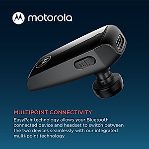 Motorola Bluetooth Earpiece HK385 in-Ear Wireless Mono Headset with CVC Touch Control for Clear Voice Calls - IPX4 Sweat Resistant, Smart Touch/Voice Control, Noise Suppression, Multipoint Connect