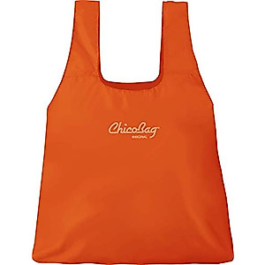 ChicoBag Original Compact Reusable Grocery Bag w/Attached Pouch and Carabiner Clip | Eco-Conscious Packable Tote | Variety 4pk - Mazarine, Aqua, Orange Peel, & Yellow (Pack of 4)