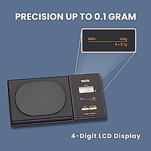 Tanita 1479V Professional Digital Mini Scale - Japan Technology - 120 Grams Capacity - Accurate & Reliable Gold Weighing- with Clear 4-Digit LCD, Low Battery Indicator, Energy Saving, Pocket Size