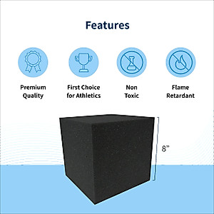 ENVIROLITE 8" Bulk Foam Cubes | Full Pallet of Premium Quality Foam Cubes for Foam Pits | for BMX Pits, Trampoline Parks, Ninja Gyms, Gymnastics & Skatepark Foam Pits | 396 Foam Cubes, Black