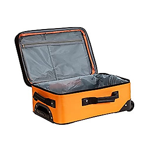 Rockland Fashion Softside Upright Luggage Set,Expandable, Orange, 2-Piece (14/19)