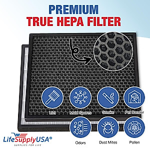 True HEPA Air Cleaner Filter Replacement Set + Activated Carbon Pre-Filter Compatible with Levoit Air Cleaner LV-PUR131, LV-PUR131-RF by LifeSupplyUSA