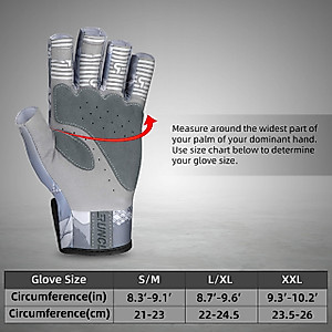 RUNCL Fingerless Gloves RAGUEL, Fishing Gloves, Sun Gloves - UPF 50+ Sun Protection, Microfiber-Tech Safeguard, Half-Finger Style, Breathable Ventilation - Kayaking, Cycling, Gardening (Gray, XXL)