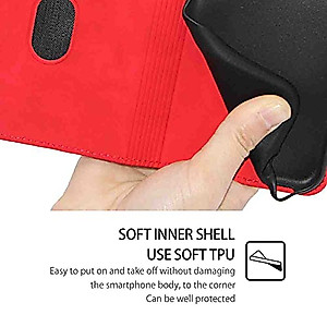 CyrGuard Phone Cover Wallet Folio Case for Oppo Reno 2, Premium PU Leather Slim Fit Cover for Reno 2, Good Design, Red