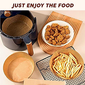 Air Fryer Disposable Paper Liner, 100PCS Non-stick Disposable Liners, Baking Paper for Air Fryer Oil-proof, Water-proof, Food Grade Parchment for Baking Roasting Microwave (100Pcs-6.3 inch)