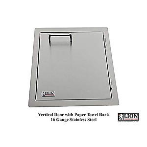 Lion 32-Inch Natural Gas Grill L75000 with Refrigerator and Vertical Door with Towel Rack and Drop-In Sink and 5 in 1 BBQ Tool Set Best of Backyard Package Deal