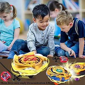 Bey Battle Burst Blade Evolution Turbo B-115 Booster Archer Hercules.13ET Red Sparking Left & Right Launcher Handle Grip Starter Set Gaming Tops God Bay Lr Beylauncher Spinning Toy Gift for Boys Teens