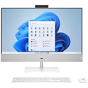 HP Pavilion 27-ca0276z AiO PC Home & Business All-in-One (AMD Ryzen 7 5700U 8-Core, 32GB RAM, 512GB m.2 SATA SSD + 1TB HDD (2.5), AMD Radeon, 27" 60Hz Touch Win 11 Pro) Refurbished (Renewed)