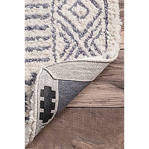 nuLOOM Evita Hand Tufted Wool Area Rug, 4' x 6', Ivory
