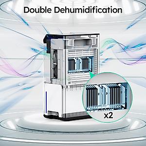 Dehumidifiers for Home - Kitette Dual Semiconductor Dehumidifier for Bathroom Basement Up to 540 sq.ft with 60oz Watertank, Dehumidifier with 1.5m Drain Hose
