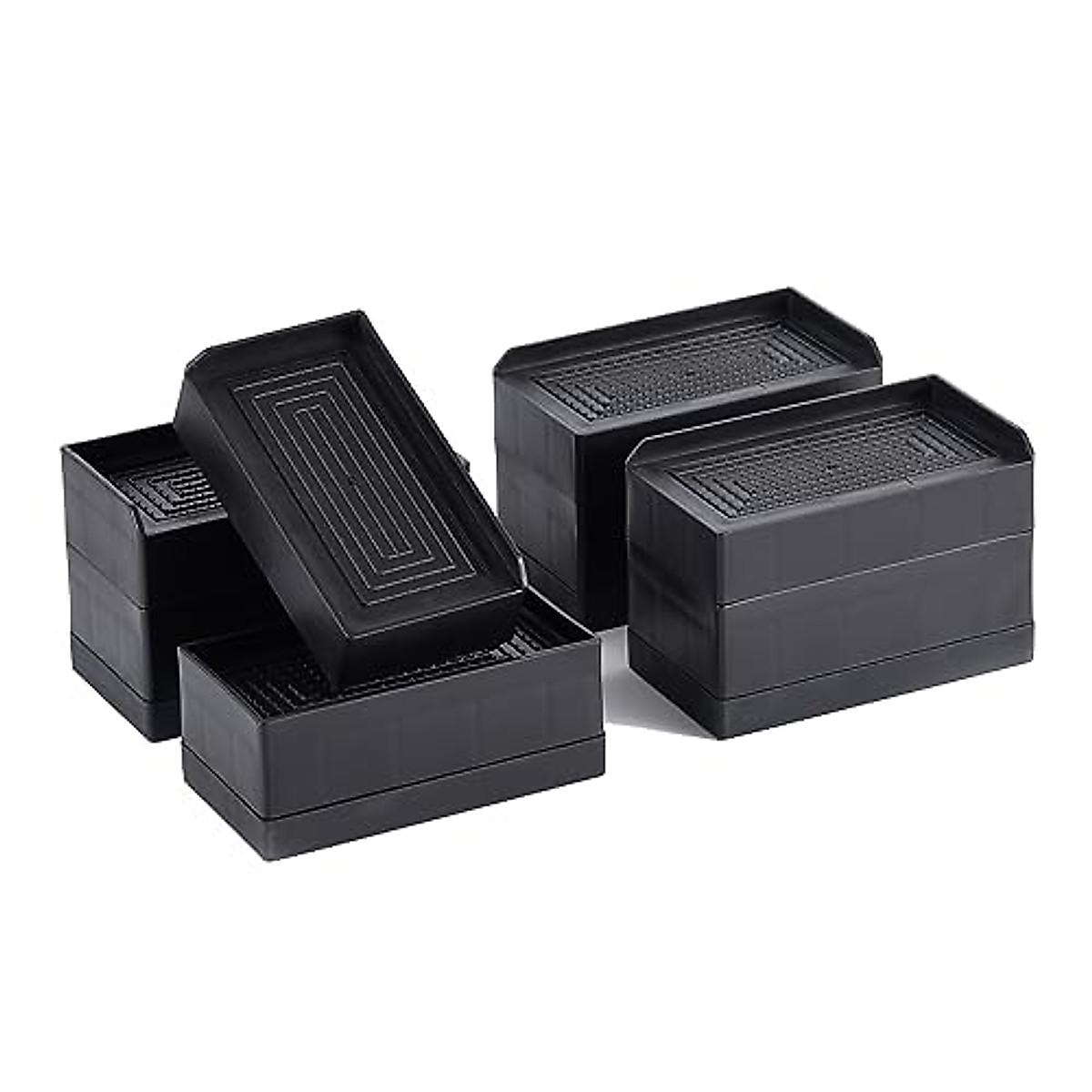 LUCKYQTQH Bed Risers Adjustable Furniture Risers Heavy Duty，Rectangle Bed Risers 3 Inches，Desk Risers for Sofa Couch Bed Frame ，Supports Up to 3000 lbs (4 Piece Set)