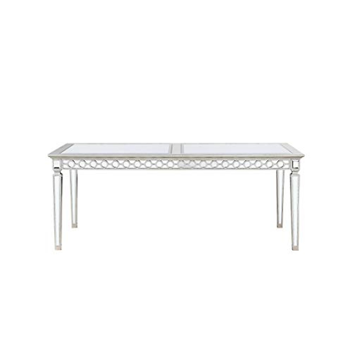 Acme Furniture Varian Dining Table, Mirrored & Antique Platinum