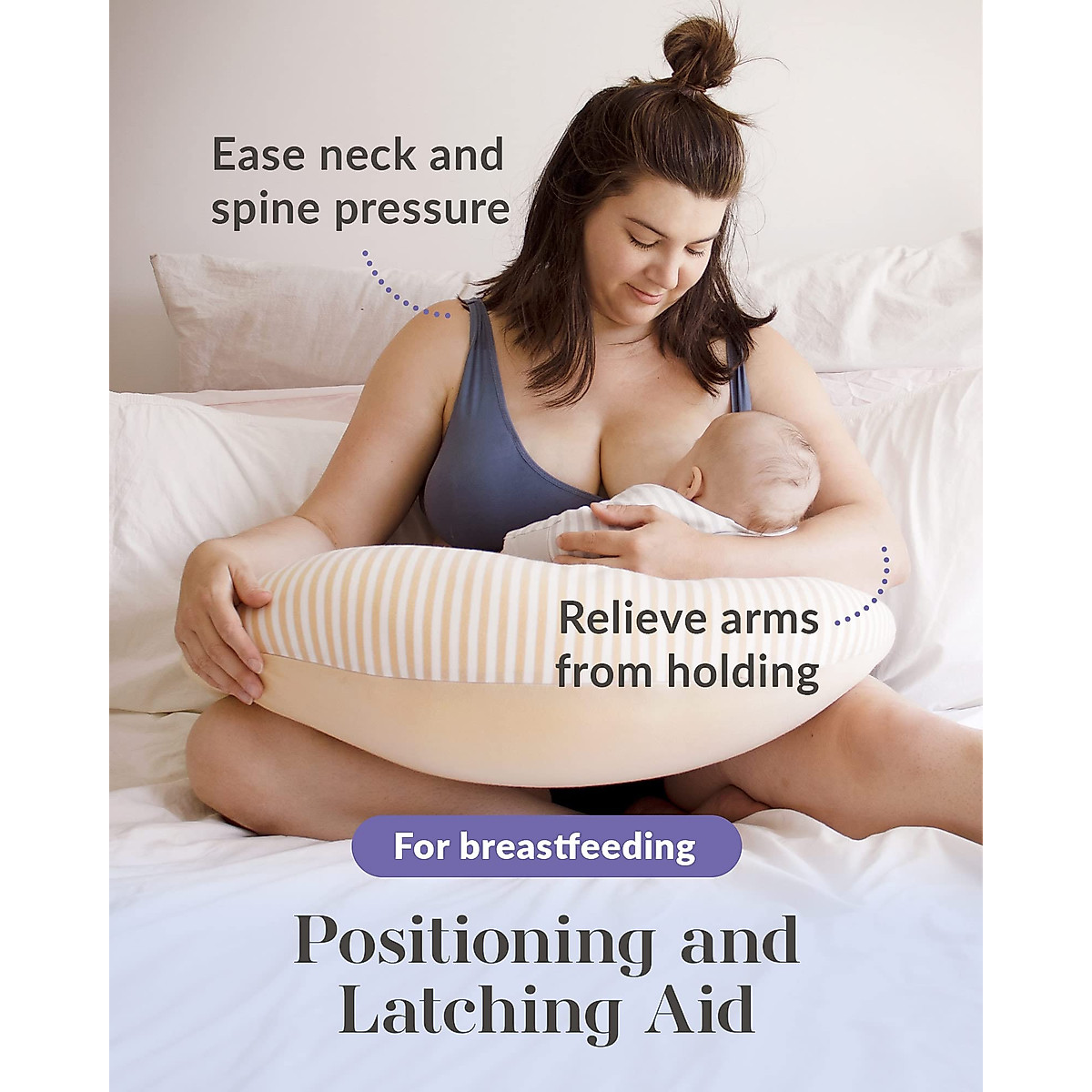 Mamaway Pregnancy Pillow for Sleeping, Nursing Pillow for Pregnancy, Temperature Regulating, Breathable, Bouncy, Adjustable C Shape Baby Feeding Positioner, Pregnancy Must Haves, Breathable Foam