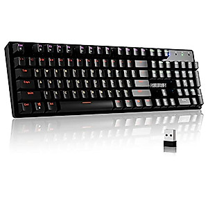 Newmen GM335 Mechanical Keyboard Wireless,USB C Wired/2.4Ghz Rechargeable Rainbow LED Backlit Gaming Keyboard,104 Key Hot Swappable Mechanical Keyboard for Mac Windows PC Laptop Brown Switch