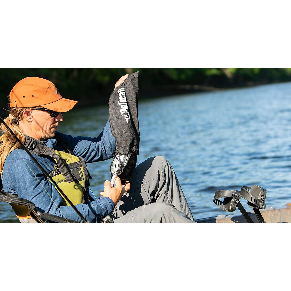 Pelican Compact Anchor Kit - for Kayak, Canoe, SUP - Inflatables or Small Boats - Foldable Storage Bag - Ideal for Fishing Kayak Boating (1.5 lb), Gray/Black