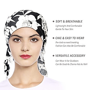 ELLEWIN Headwear 3 Pack Soft Head Scarf Wrap Slouchy Beanie Skull Cover Hat Cap Pre Tied Bandana Hair Loss for Women Girls
