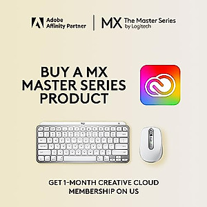 Logitech MX Backlit Keys Mini for Mac Minimalist Wireless Illuminated Keyboard, Compact, Bluetooth, USB-C, for MacBook Pro, Macbook Air, iMac, iPad - With Free Adobe Creative Cloud Subscription